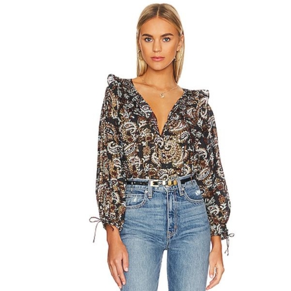 Cleobella | Tops | Cleobella Nwt Jillian Print Blouse In Avalon Block ...